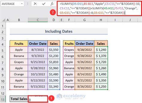 Excel Sumifs With Multiple Sum Ranges And Multiple Criteria 6 Methods