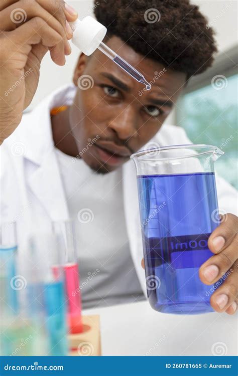 Male Worker During Test In Laboratory Stock Image Image Of Equipment