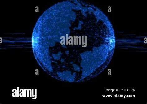 Motion Abstract Globe With Particles And Plexus Structure Digital