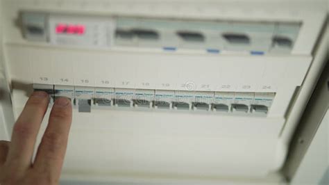 Electrical Panel Of An Industrial Generator Distribution Board Of The Generator Inside Stock