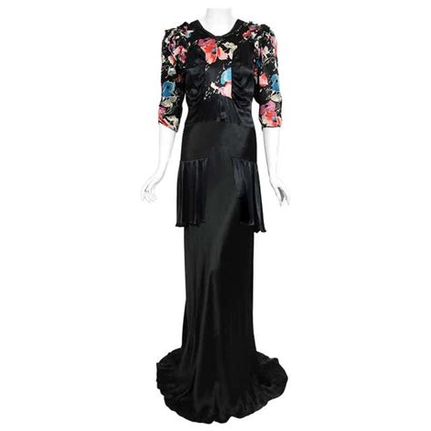 1940s Ruby Red Beaded Crepe Belted Peplum Hourglass Evening Dress Gown