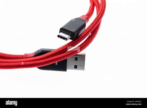 Usb Type C Cable In Red Color Stock Photo Alamy