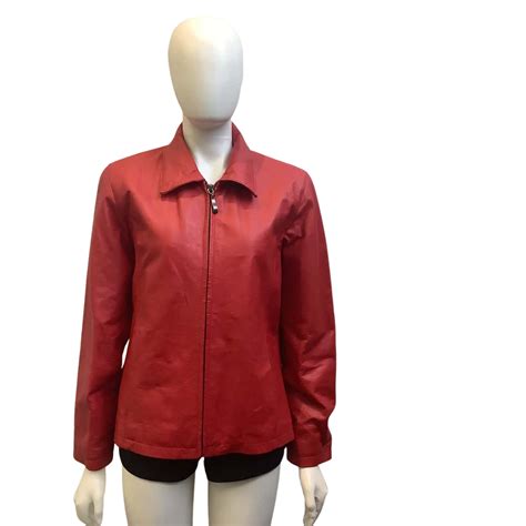 Leather Usa Womens Size M 100genuine Leather Jacket Red S