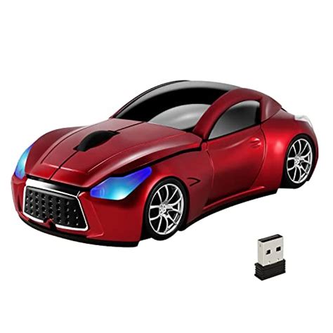 Fmlyhom 車型マウス ワイヤレス 車の形状 カーマウス 無線 おしゃれ かっこいい見た目 小型 軽量 2 4ghz 光学式 3ボタン 左右対称 Usbレシーバー付き 子供用 小さい手用