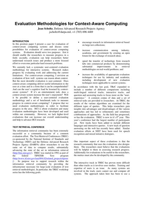 Pdf Evaluation Methodologies For Context Aware Computing