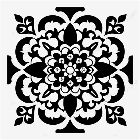 複雑で人目を引く花曼荼羅パターン ベクトル黒白いデザインイラスト画像とpngフリー素材透過の無料ダウンロード Pngtree