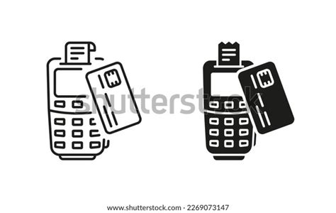 Payment Terminal Credit Card Line Silhouette Stock Vector Royalty Free 2269073147 Shutterstock
