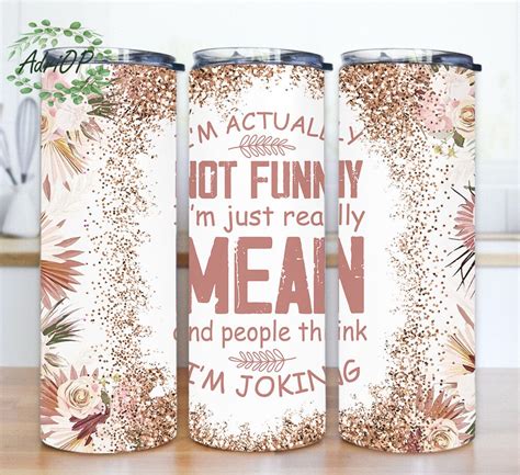 Sarcastic Tumbler Wrap 20oz Skinny Tumbler Sublimation Designs So Fontsy