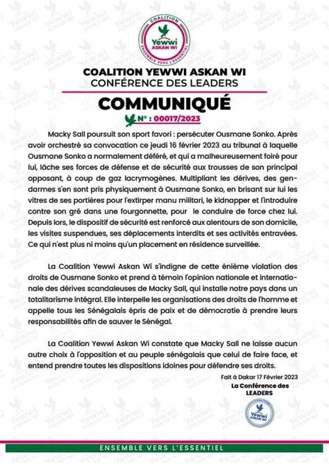 Sonko extirpé de son véhicule Yewwi dénonce une campagne de