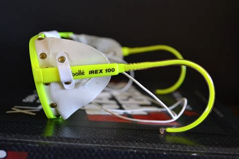 Vintage 1980s Bolle Irex 100 Neon Yellow Glacier Shield Sunglasses