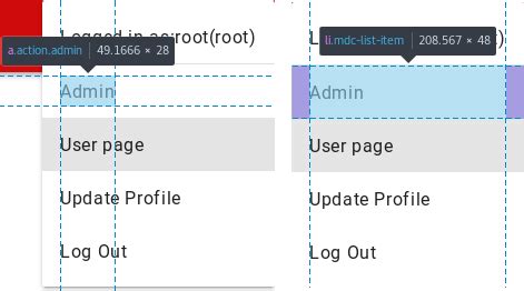 MDC Menu Link Inside Mdc List Item Issue 1354 Material Components