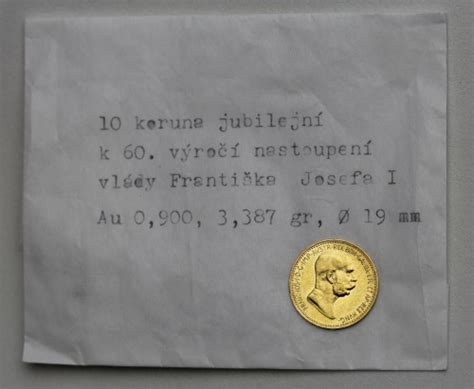 Zlat Desetikoruna Franti Ka Josefa Bz Jubilejn