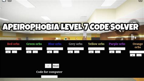 Apeirophobia Level 7 Code Solver Youtube