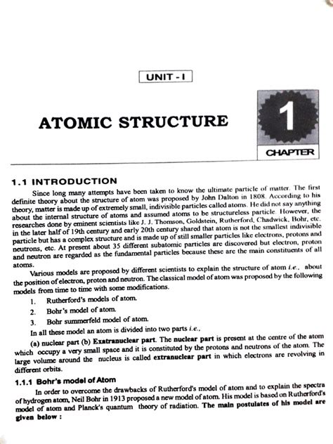 atomic structure bohr s model of atom pdf