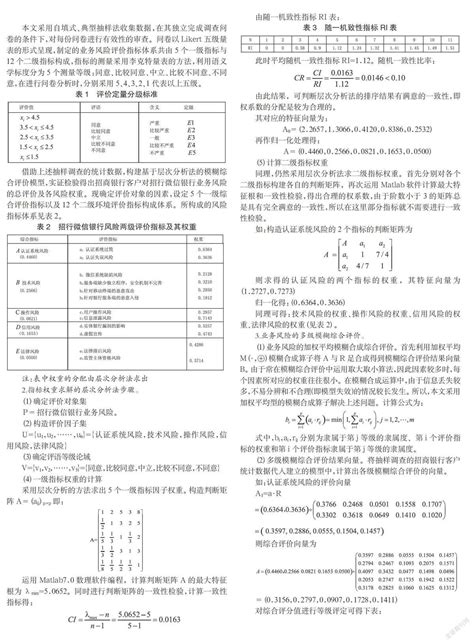 基于AHP的微信银行业务风险模糊综合评价实证分析 参考网