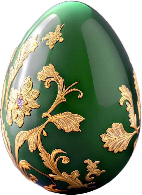Elegant Green Easter Egg With Gold Trimmings