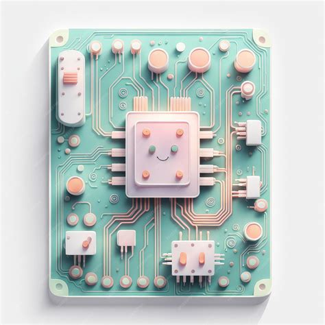 Microcircuit Board With Chip Computer Mouse Processor And Microchip Premium Ai Generated Vector