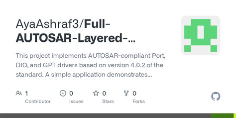 GitHub AyaAshraf Full AUTOSAR Layered Architecture Project This Project Implements AUTOSAR