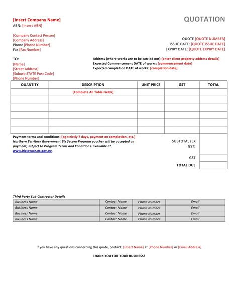 Free Printable Quote Templates [word Excle Pdf] Maker
