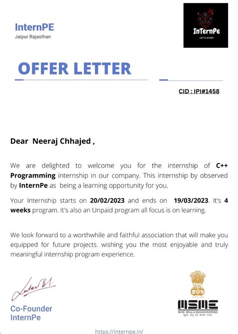 Neeraj Chhajed On Linkedin Connections Intern Internship