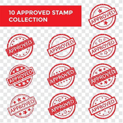 Approved Stamp Rubber Grunge For Element Design 13449204 Vector Art At