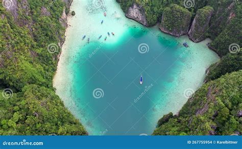 Aerial Drone Photo Of Iconic Tropical Turquoise Water Pileh Lagoon