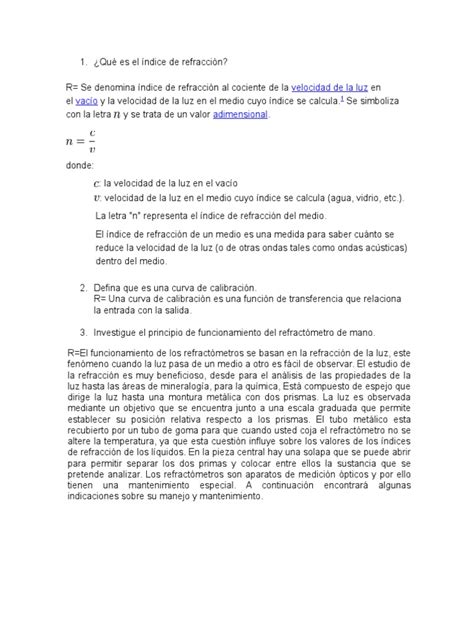 Pdf Qué Es El Índice De Refracción Dokumentips