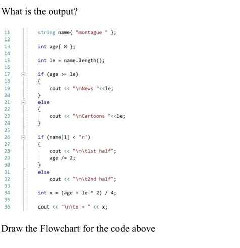 Solved Draw The Flowchart For The Code Above Chegg