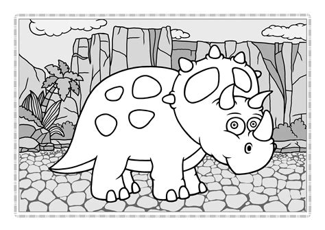 Иллюстрация Раскраска с динозаврами в стиле 2d | Illustrators.ru
