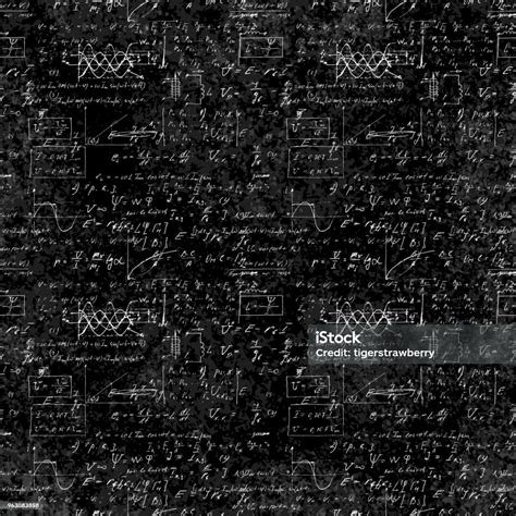 수학 연산을 및 초등 함수 완벽 한 패턴 원활한 분필 보드에 끝 없는 산입니다 필기 솔루션입니다 기하학 수학 물리학 전자 공학 과목 성적표에 대한 스톡 벡터 아트 및 기타