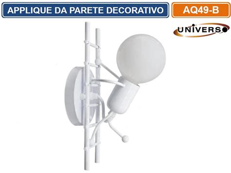 Gasiashop Aq49 Applique Lampada Da Parete Decorativa In Metallo Con
