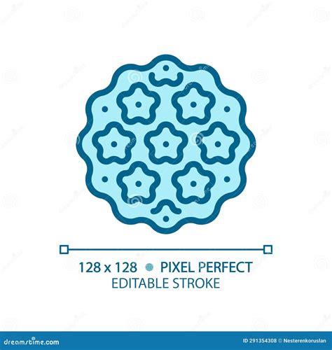 2d Customizable Thin Line Blue Bacteria Icon Stock Vector