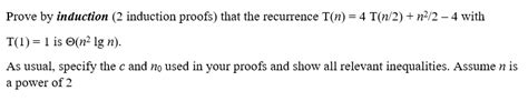 solved prove by induction 2 induction proofs that the