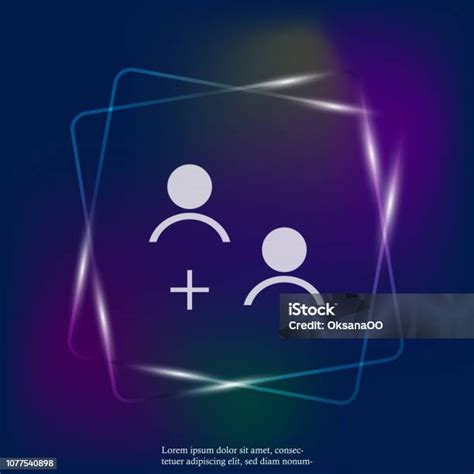 벡터 사용자 채팅 아이콘입니다 사람들이 네온 라이트 아이콘의 상호 작용의 상징입니다 플랫 추가 사용자 아이콘 레이어 그룹화 쉽게