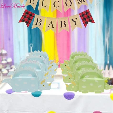 귀여운 배변 공룡 선물 상자 사탕 상자 생일 파티 장식 및 어린이 베이비 샤워 선물 상자 50 개t Bags And Wrapping Supplies Aliexpress