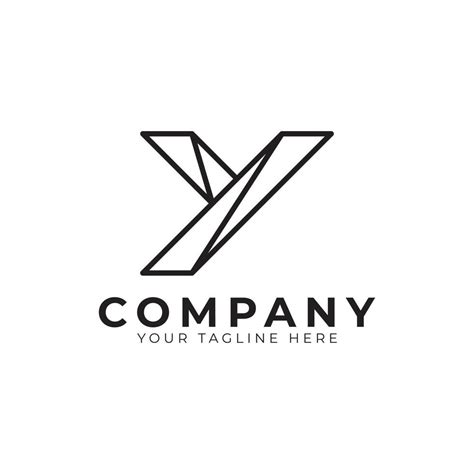 Design De Logotipo De Linha Inicial Y Estilo De Linha Geométrica