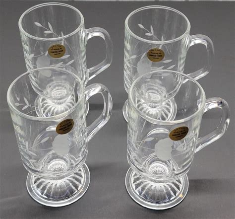 Princess House Heritage Crystal Glass Irish Coffee Footed Pedestal Mug