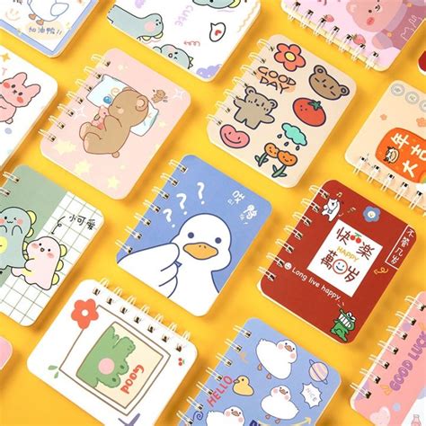 Sổ Tay Ghi Chép Lò Xo Mini Nhỏ Gọn Bỏ Túi Sổ Tay Cute Hoạt Hình đẹp Dễ