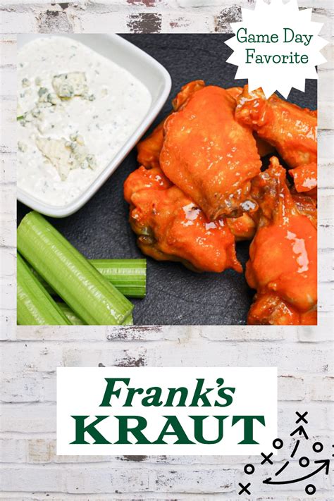 Buffalo Wings With Creamy Kraut And Bleu Cheese Dip Franks Kraut