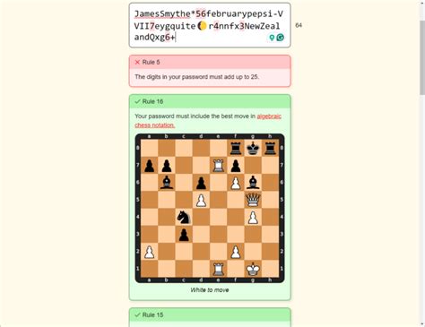 password game rule 16 what is the best move in algebraic chess notation