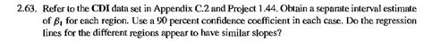 solved 2 63 refer to the cdi data set in appendix c 2 and