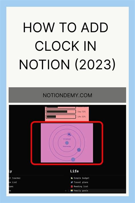 How To Add Clock In Notion 2023 Notions Clock Analog Clock