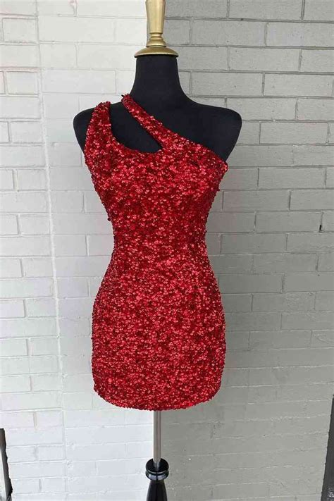 This Tight Short Homecoming Dress Features Hater Neckline And Sequins