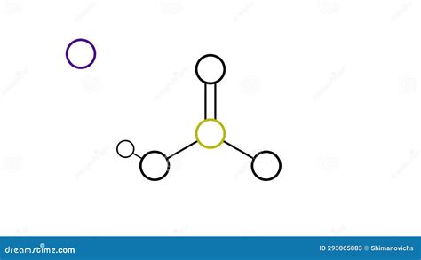 Potassium Bisulfite Molecule 3d Rendering Flat Molecular Structure With Chemical Formula And