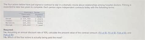 Solved The Four Actors Below Have Just Signed A Contract To Chegg