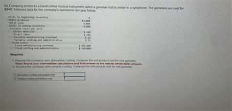 Solved Exercise Algo The Effect Of Changes In Unit Chegg