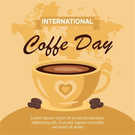 Premium Vector Modern Happy International Day Of Coffee Poster Social Media Template