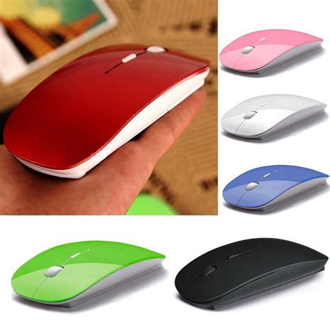 2017 Candy Color Ultra Thin Usb Optical Wireless Mouse 2 4g Receiver