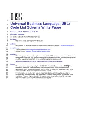 Fillable Online Lists Oasis Open Universal Business Language UBL Code