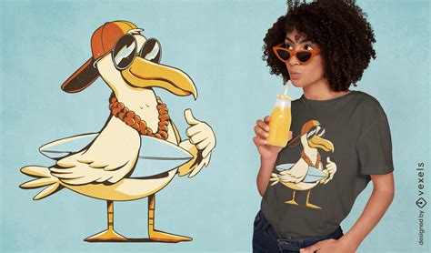 Seagull With Sunglasses T Shirt Design Vector Download